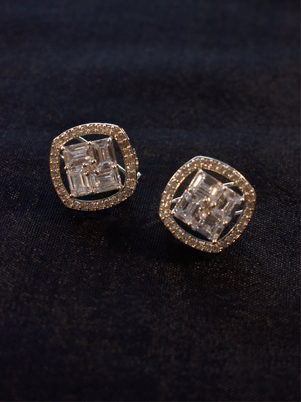 Ad Stud | White Stone Stud – Peach Tassels